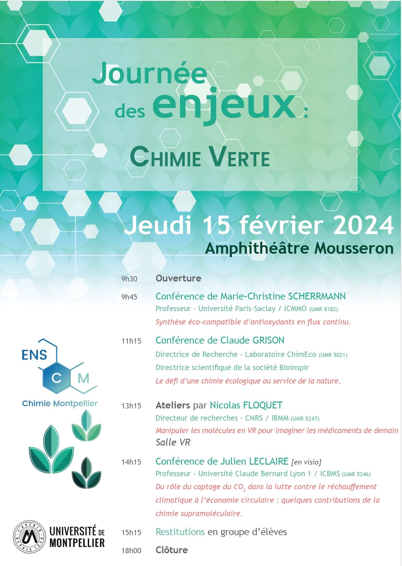 Journée des Enjeux - ENSCM - ENSCM
